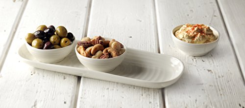 Portmeirion Sophie Conran for Bowl and Tray Set, Porcelain White, 27.5 x 10 x 3.1 cm