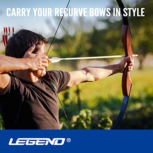 Legend Archery ProTour Backpack - Premium Recurve Bow Case - With Arrows Telescopic Tube - Take Down Recurve Bow up to 27" (Black/Blue)