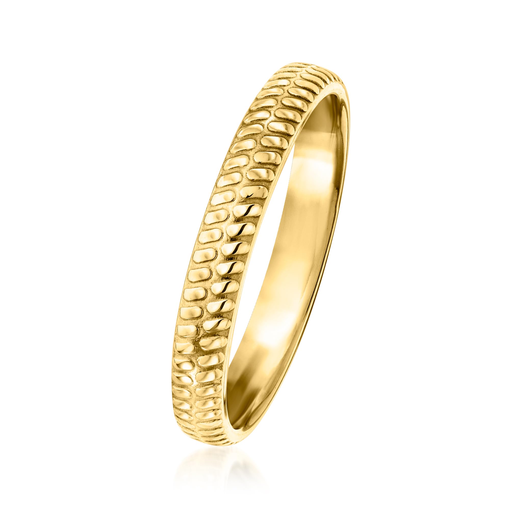 RS Pure by Ross-Simons Italian 14kt Yellow Gold Textured Ring. Size 6