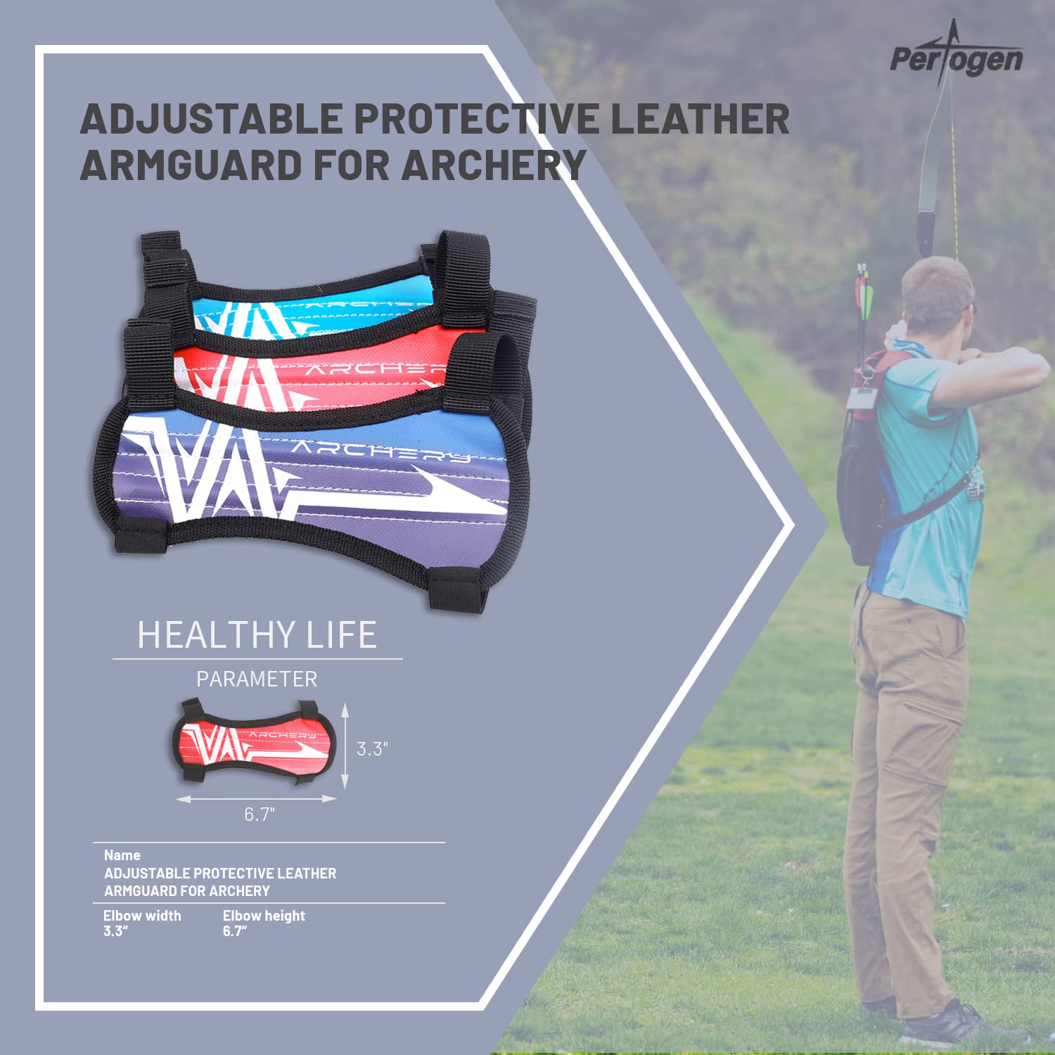 Perogen Archery Arm Guards Arm Adjustable Bow Protector armguard for Adults Shooting Hunting Practice