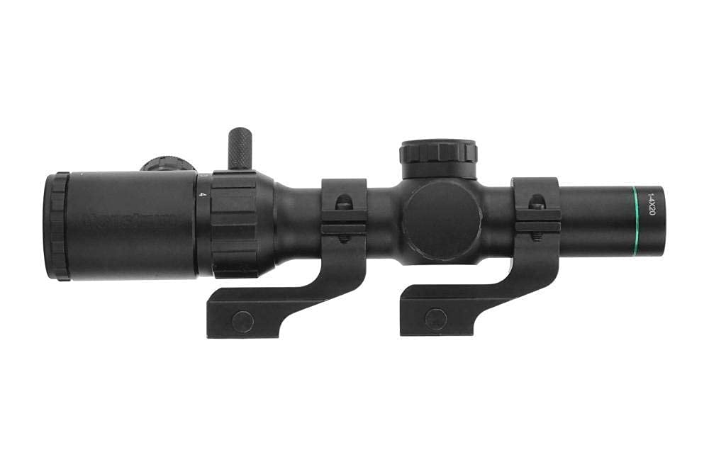 Monstrum 1-4x20 Rifle Scope with Rangefinder Reticle | Monstrum Offset Picatinny Scope Rings | Bundle