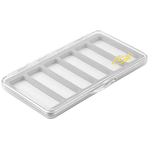SF Large Magnetic Fly Box Slim Floatable for Fly Fishing Super Thin Fishing Boxes Clear Multi 6 Compartments Tackle Box Small for Fly Hooks Fly Tying Beads
