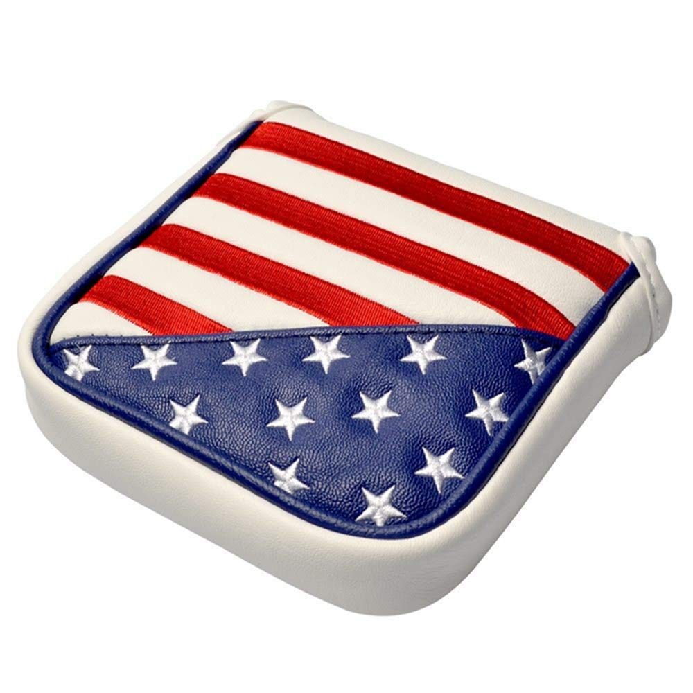 N/C Square Mallet Putter Cover Golf Headcover for Taylormade Spider Tour Magnet 1PCS (White, One Size)