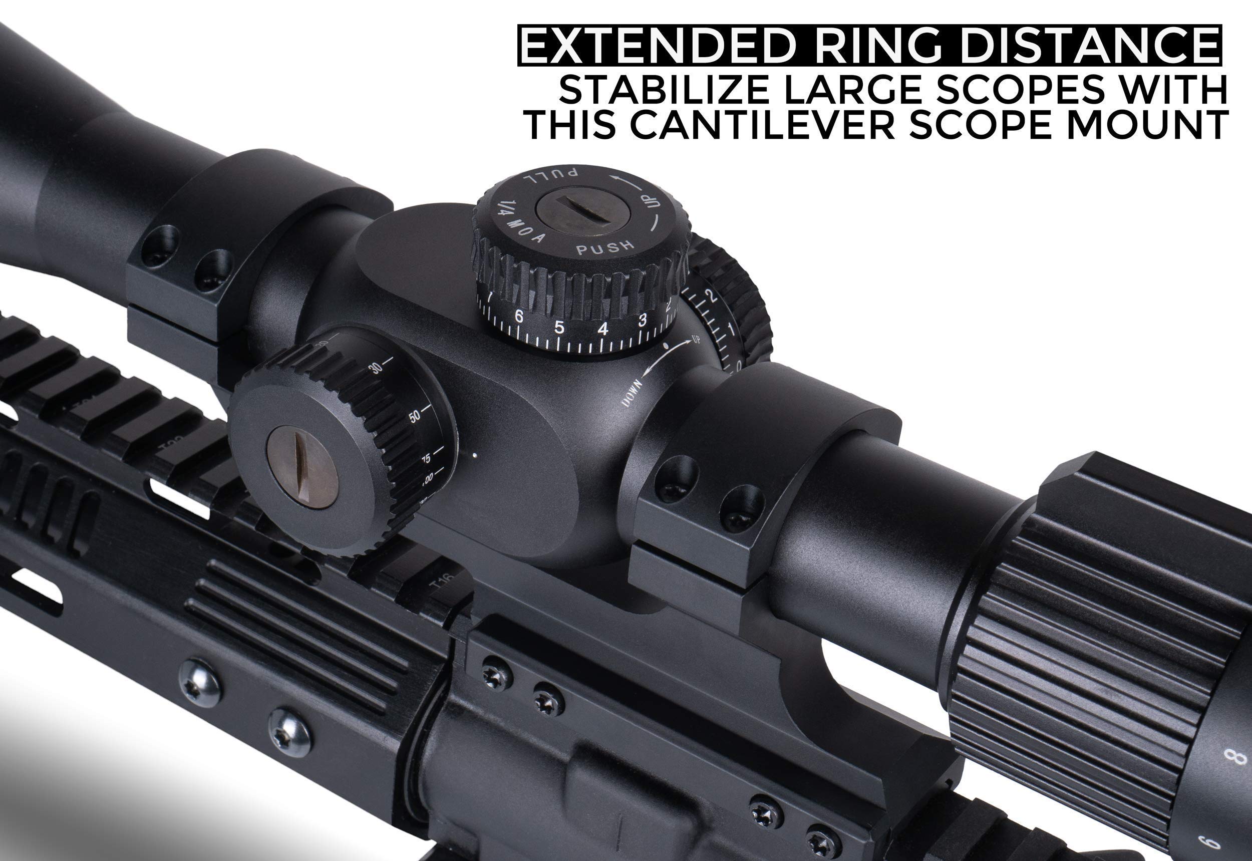 Monstrum G2 6-24x50 First Focal Plane FFP Rifle Scope with Parallax Adjustment | ME308 Extended Offset Scope Mount | Bundle