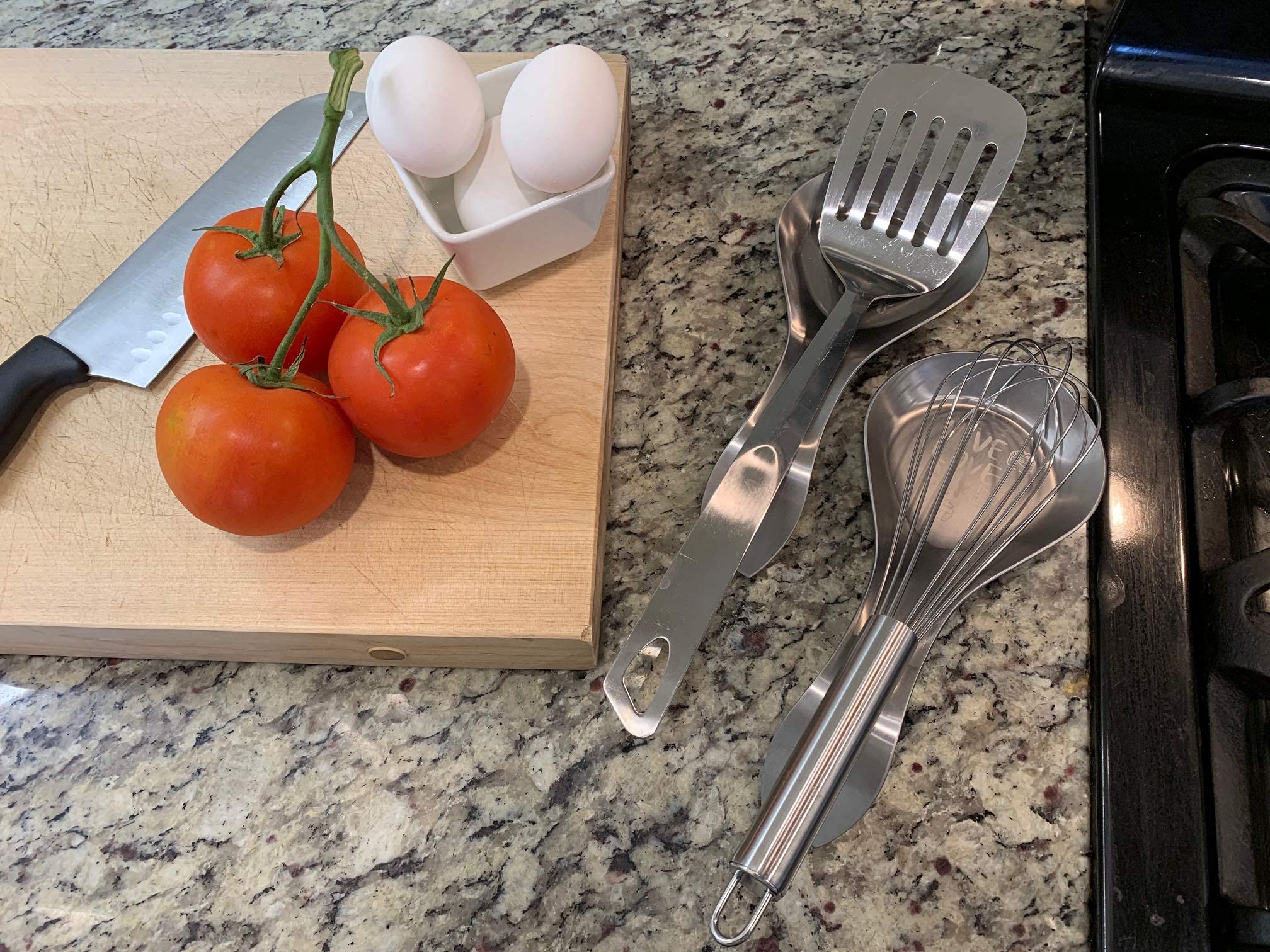 Spoon Rest Kitchen Utensil Holder β Tools For Stove Top And Pot, Stainless Steel With Two Unique Designs Perfect As Gift For Moms And For People That Love Cooking Gadgets