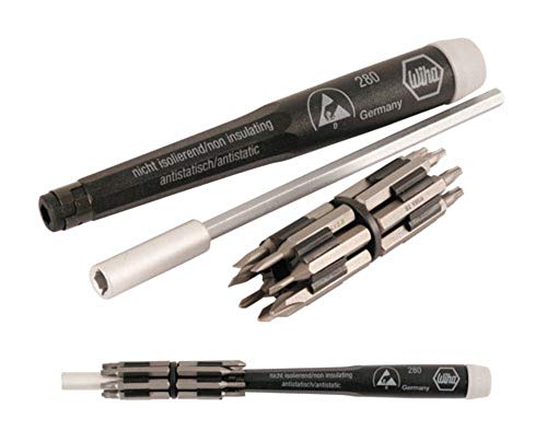 Wiha 75093 16 Piece System 4 ESD Slotted, Phillips and Torx Micro Bit Set