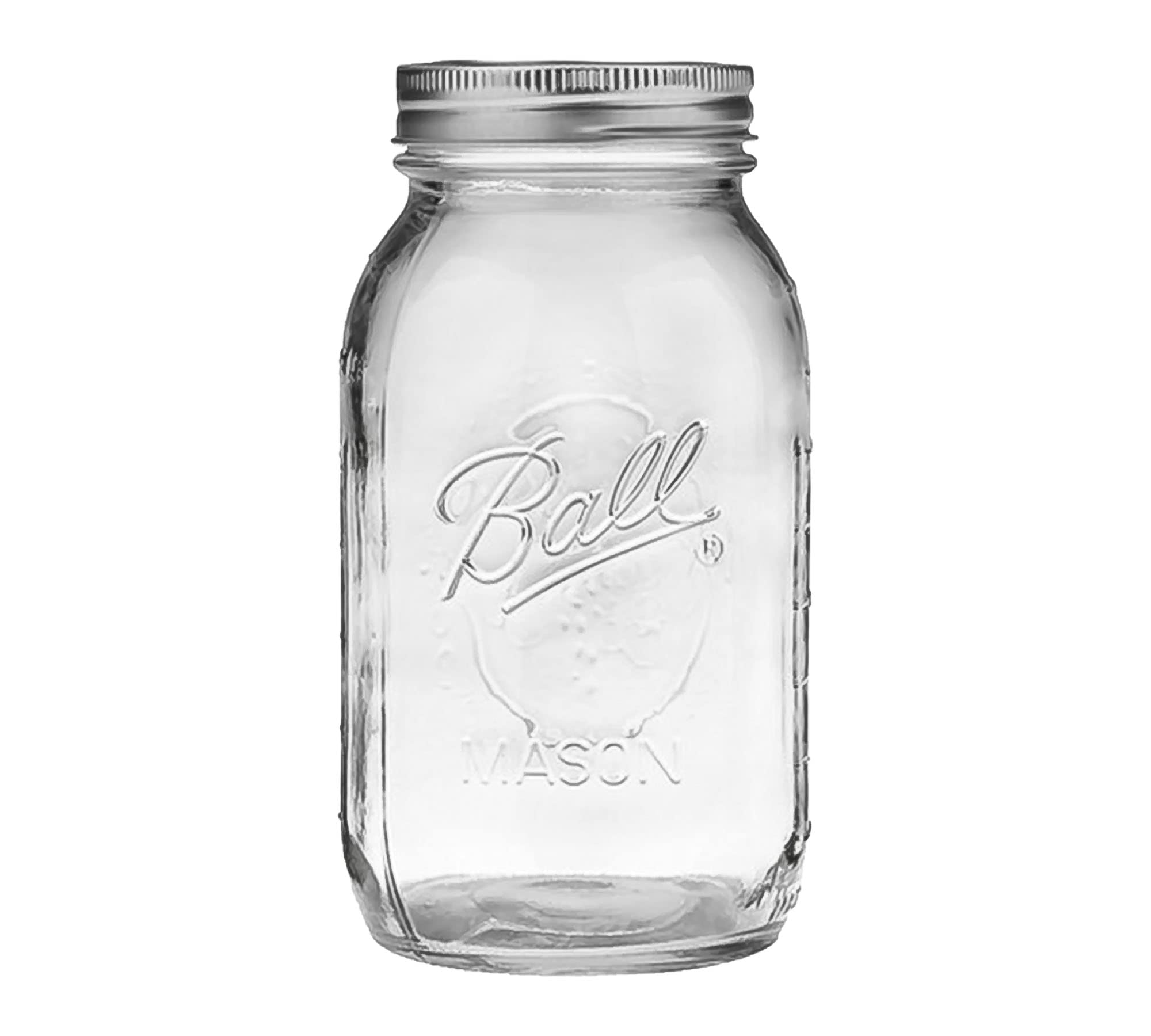 Regular Mouth Quart 32-Ounces Ball Mason Drinking Jar With Ball Sip & Straw Lid - Fits Regular Mouth Mason Jars - For Smoothies, Milk Shakes, Protein Shakes, Iced Coffee, Tea & Dishwasher Safe