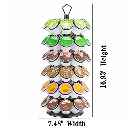 Rice rat K-Cup Storage Coffee Capsules Pod Holder Carousel Capsule Display Storage for k-cup(54 pods-6 tiers)