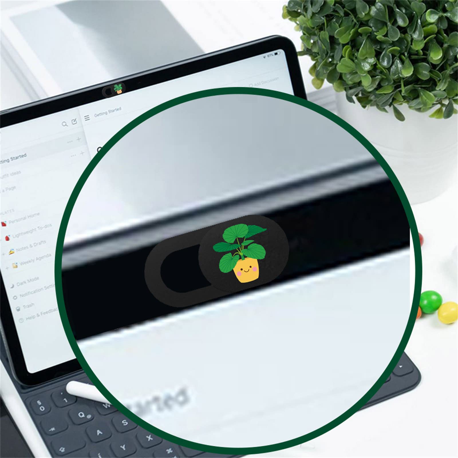 Webcam Covers Laptop Accessories Decoration Potted Plants, Webcam Cover (6 Pack) Ultra-Thin Camera Cover Privacy Protector, Cover Slide for Laptop, Mac, MacBook Air, iPad, PC, Cell Phone