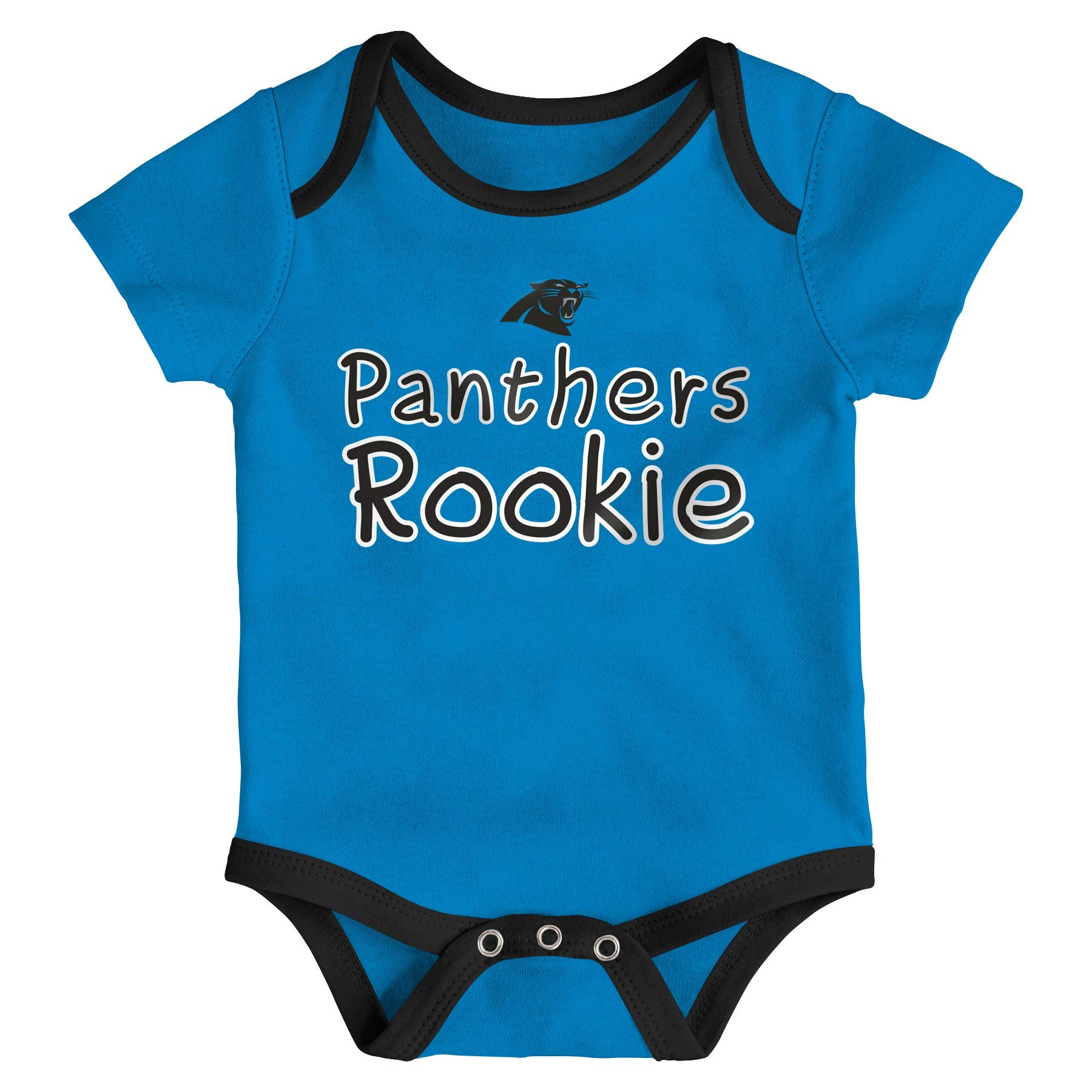 Outerstuff NFL Newborn & Infants Assist 3 Piece Creeper Set, Carolina Panthers 0-3 Months
