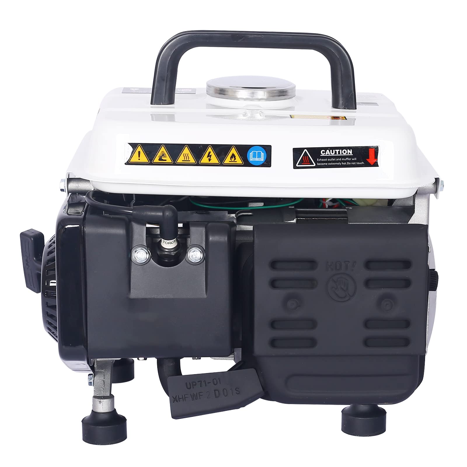 WIILAYOK Portable Generator, 900 Watts Gas Powered Generator for Backup Home Use & Outdoors Camping Low Noise Ultra Lightweight EPA III and CARB Compliant (Black & White)