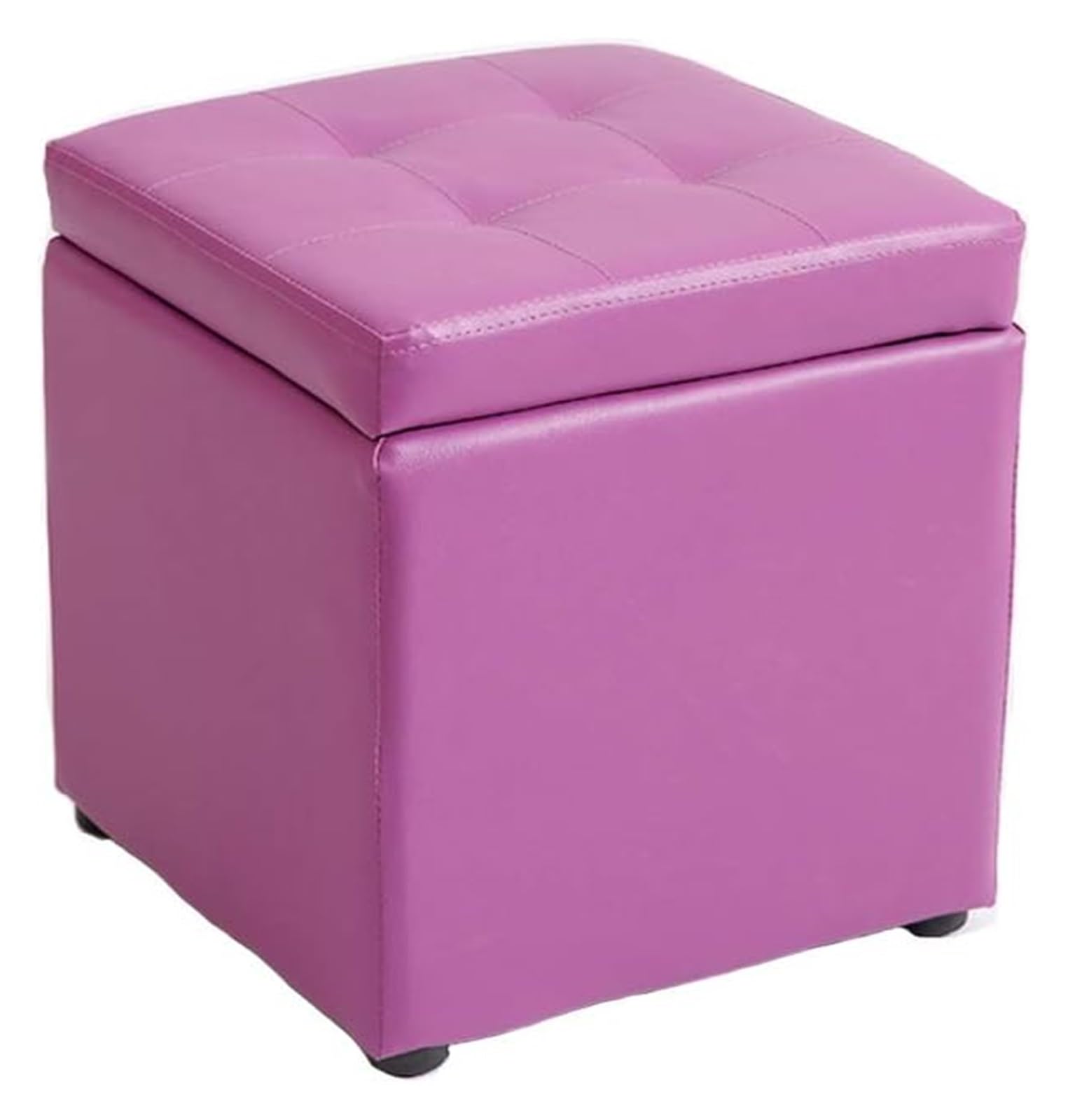 Ottoman Footrest Storage Folding Toy Box Chest with Memory Foam Seat Tufted Faux Leather Small Ottomans Bench Foot Rest Stool-d