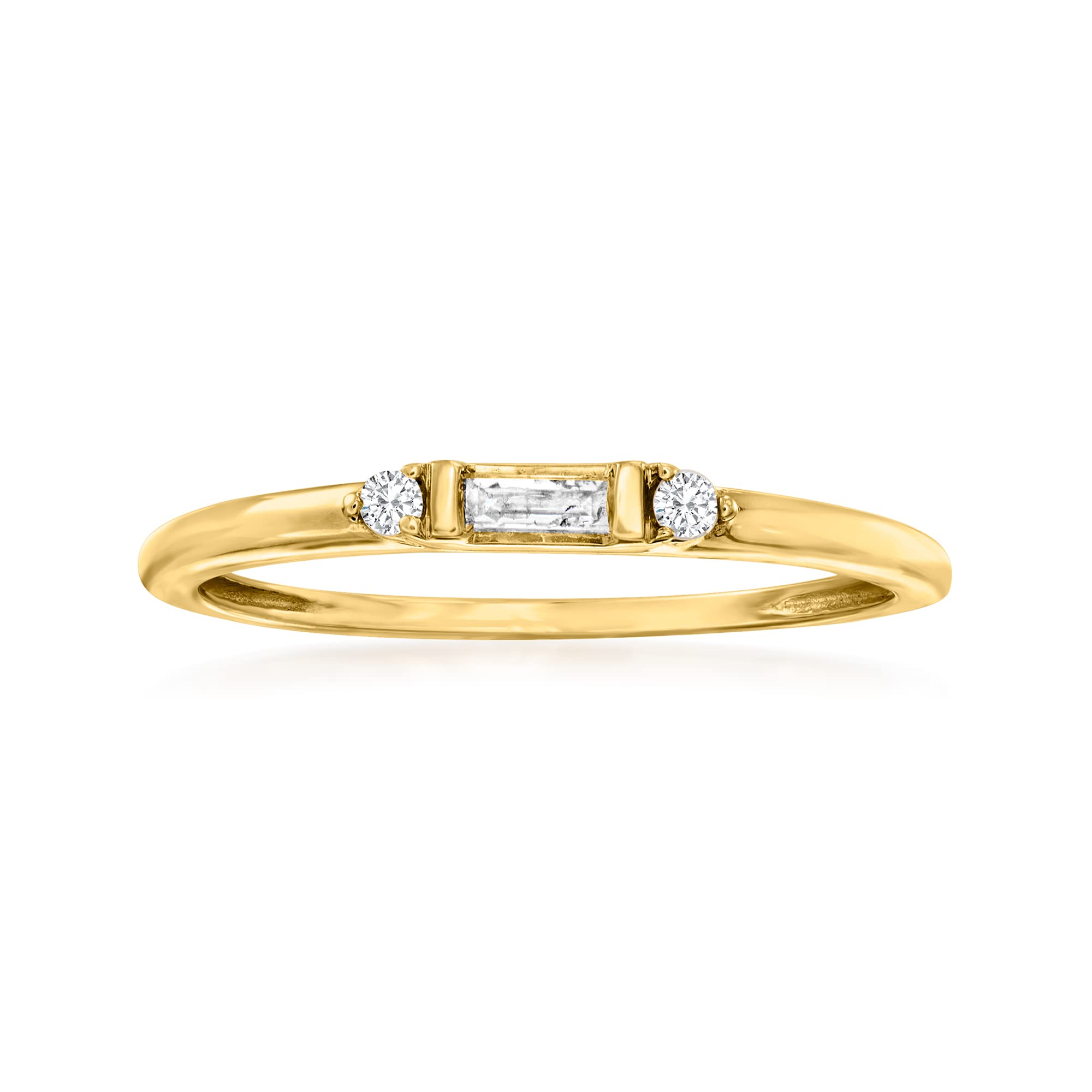RS Pure by Ross-Simons 0.10 ct. t.w. Diamond Ring in 14kt Yellow Gold. Size 8