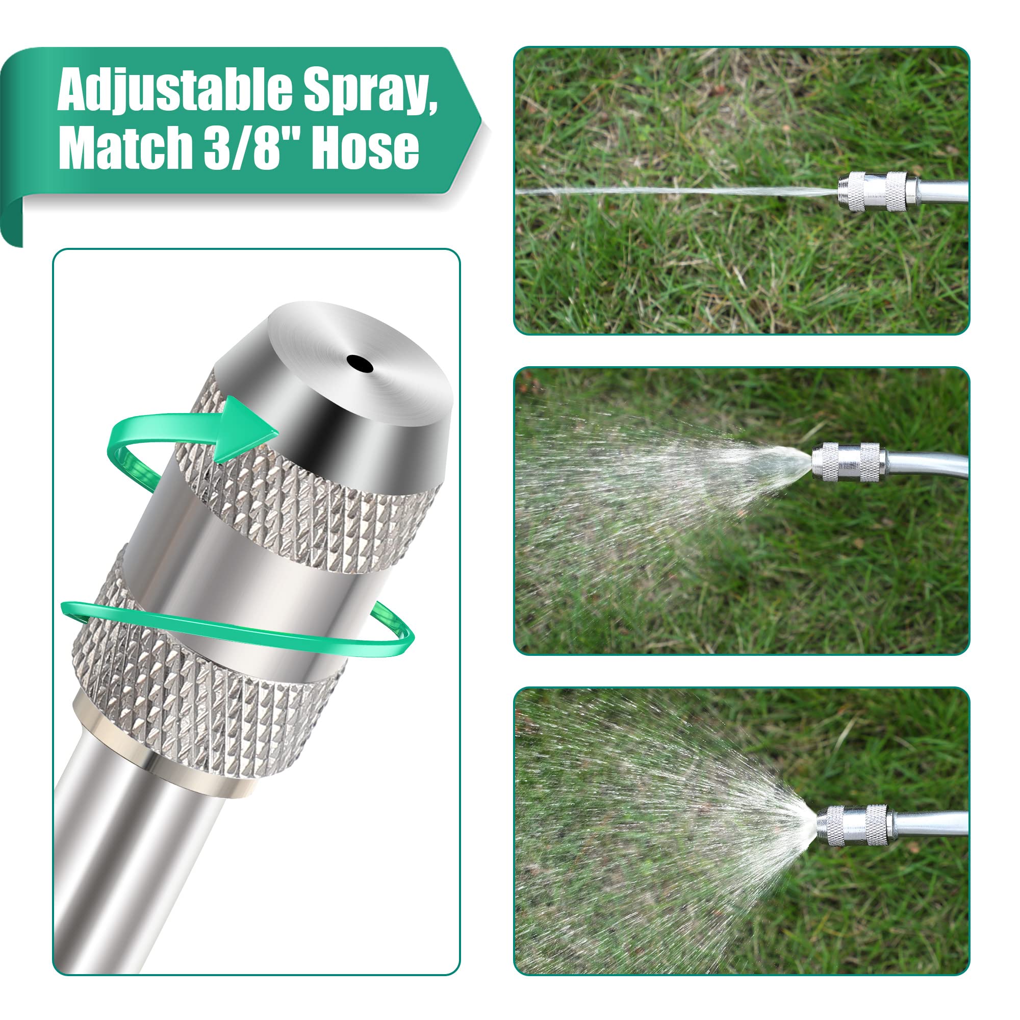Sprayer Wand, Adjustable Universal Sprayer Match 3/8'' Hose, Stainless Steel Replacement Sprayer Wand with Shut off Valve (Straight,1 Pack)