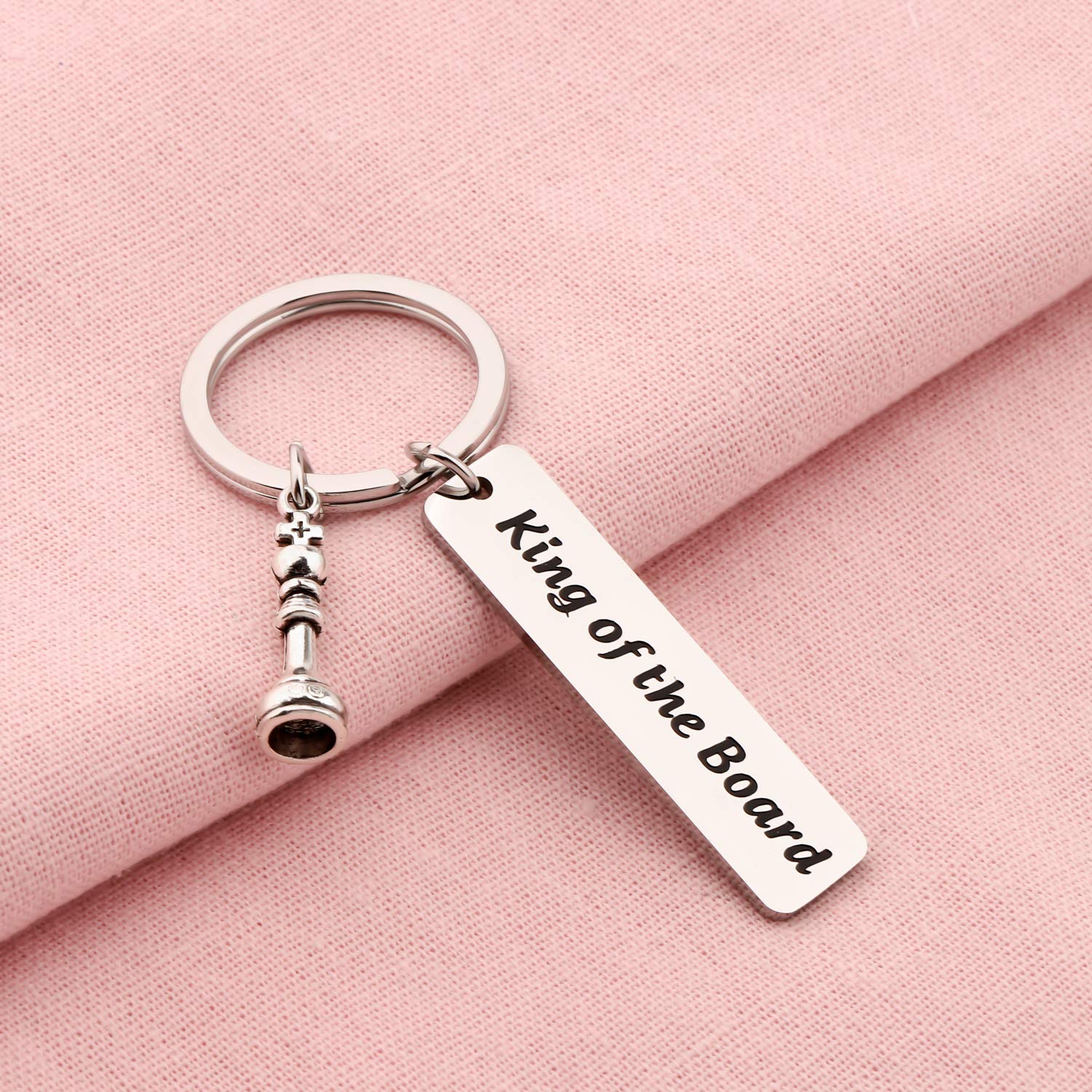 POTIY Chess Gift King of The Board Game Keychain Chess Keychain for Chess Player Chess Lover Chess Master (King)