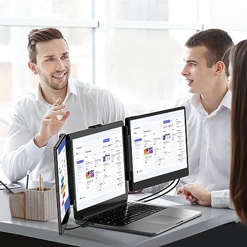 Venraty 14'' Laptop Screen Extender, Portable Monitor Screen Extender for Laptop, Full HD IPS Display&Dual Triple Monitor Extender Compatible with 13β-17β Laptops (Triple 14")