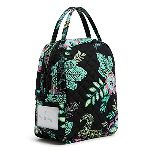 Vera Bradley Women's Cotton Lunch Bunch Lunch Bag, Island Garden - Recycled Cotton, One Size