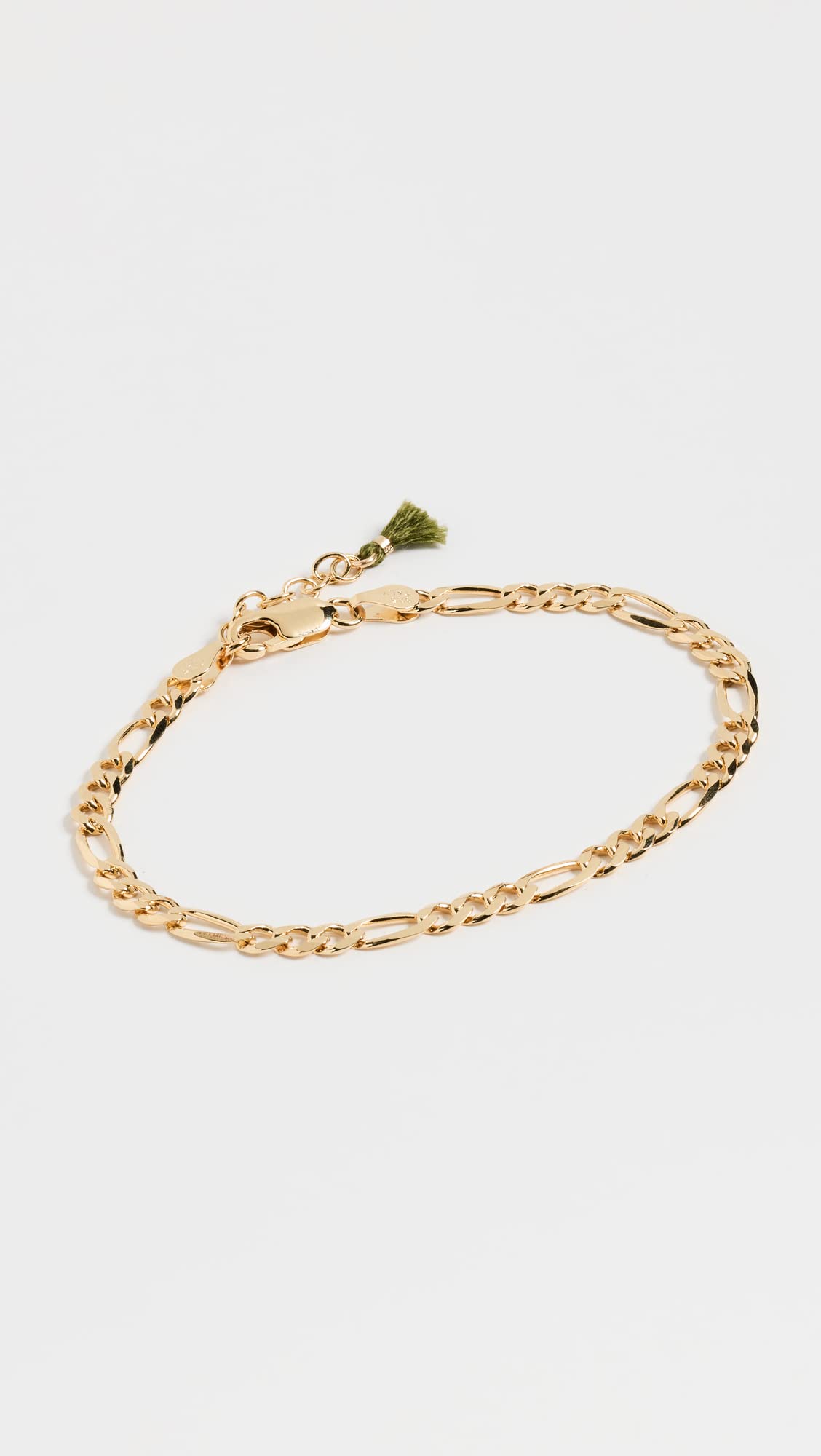 SHASHI Women's 14k Figaro Chain Bracelet, Gold, One Size