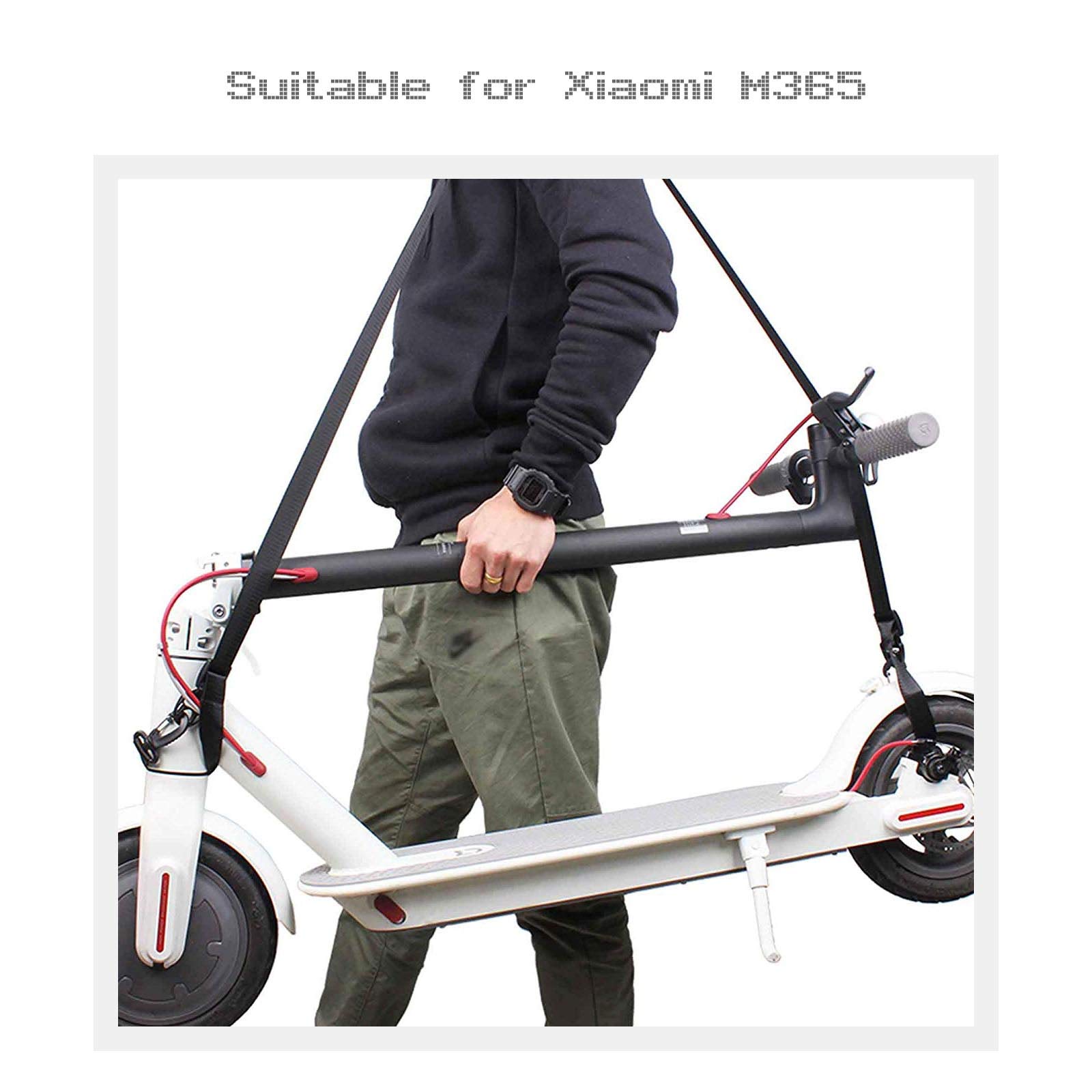 Micro Traders Scooter Carrying Strap, Oxford Cloth Adjustable Length Both Ends Swivel Hooks for Kids Bikes Folding Bicycle Compatible Xiaomi Mijia M365