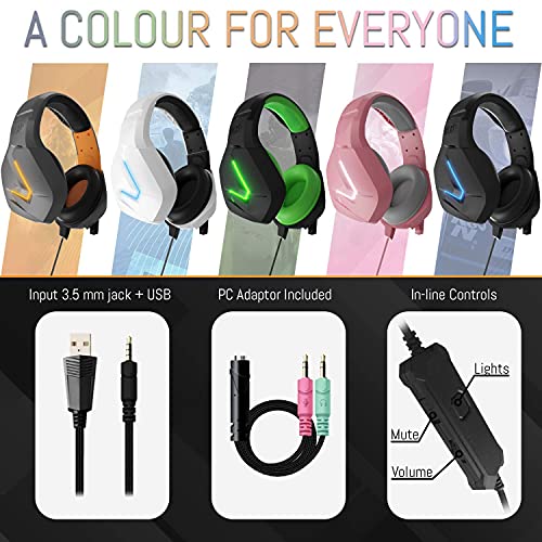 Orzly Gaming Headset for PC and Gaming Consoles PS5, PS4, Xbox Series X | S, Xbox ONE, Nintendo Switch & Google Stadia - Stereo Sound with Noise Cancelling Mic - Hornet RXH-20 Nakuru Edition (Renewed)