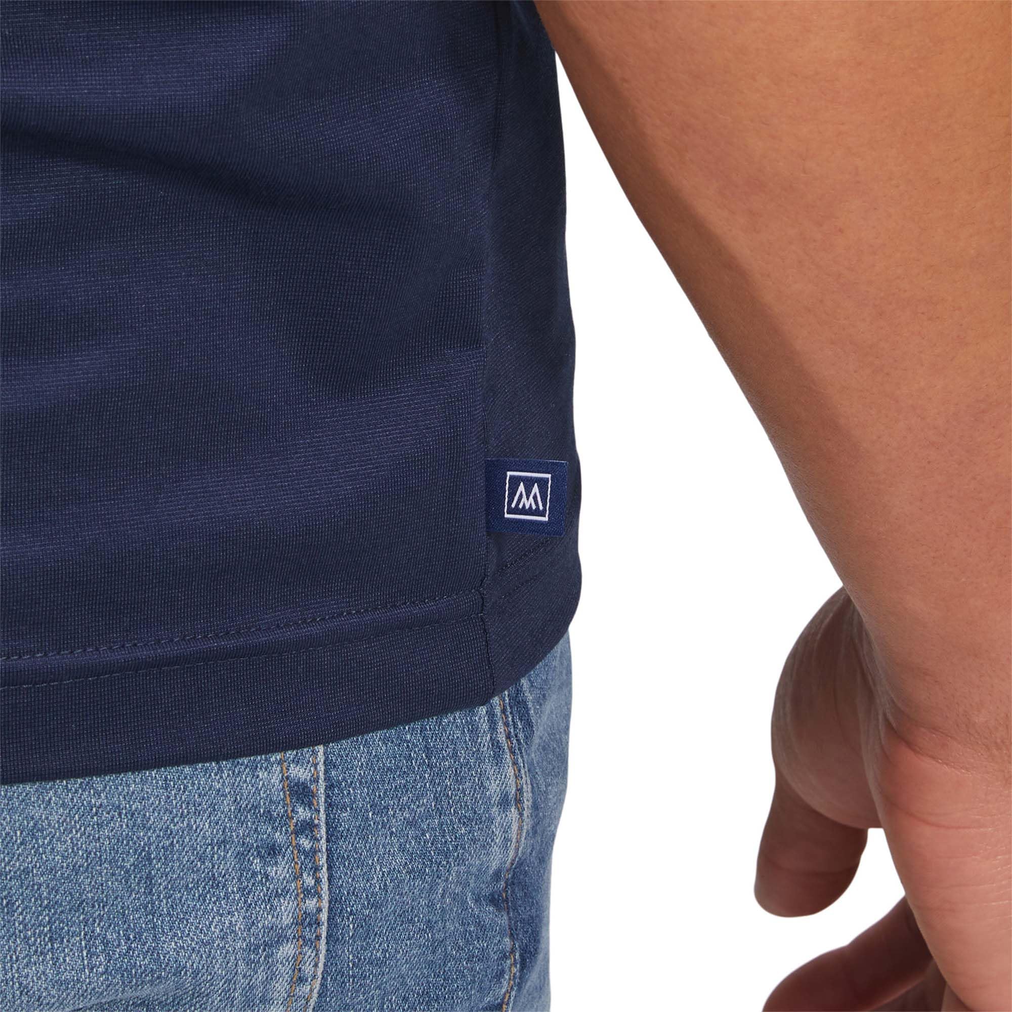 Mizzen+Main Men's Wilson Performance Short Sleeve T-Shirt, Trim Fit, Four-Way Stretch, Small, Navy Solid