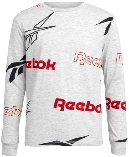 Reebok Boys' Active Jogger Set - 3 Piece Long Sleeve Shirt and Sweatpants - Performance Fleece Tracksuit for Boys (8-12), Size 8, Black Grindel