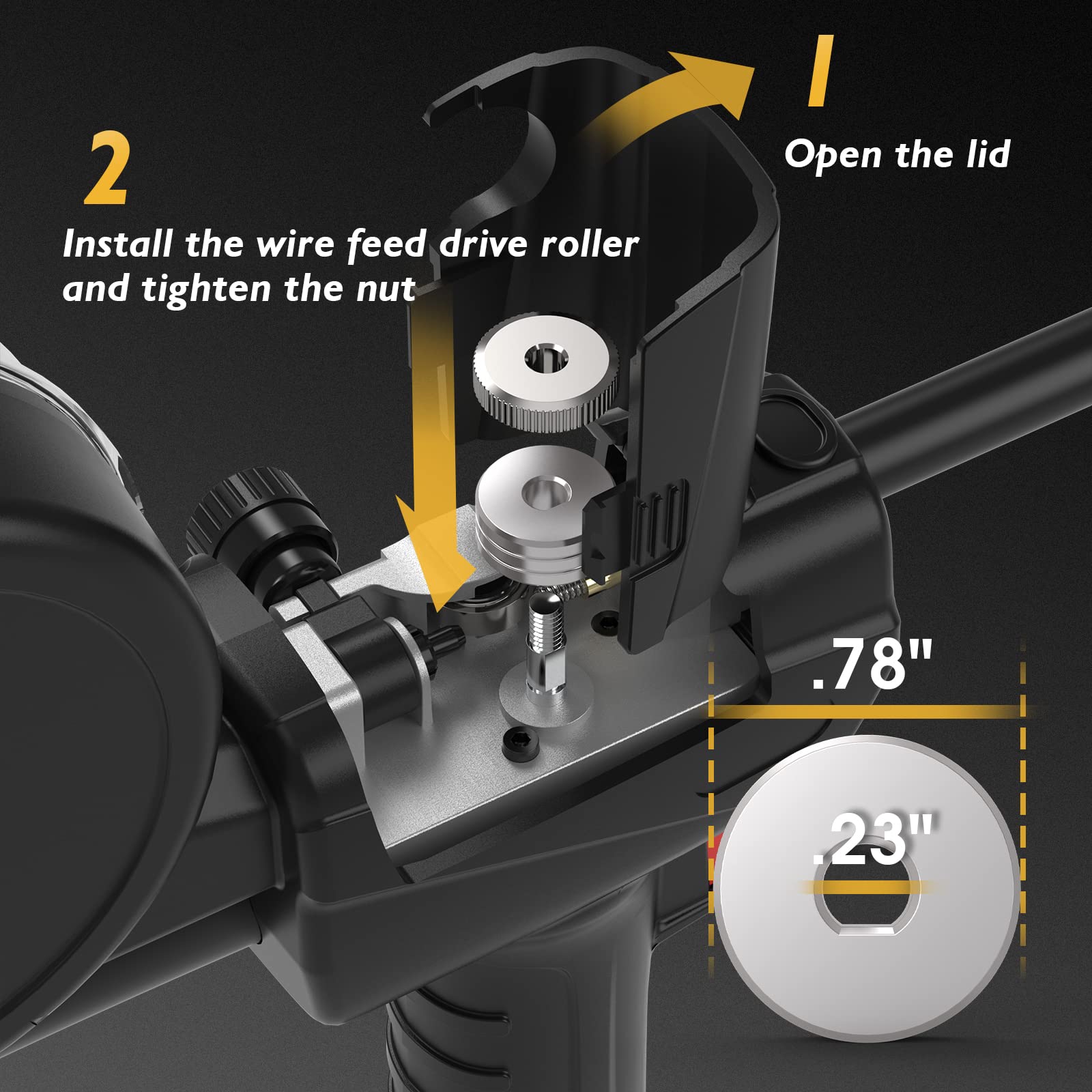TOOLIOM Spool Gun 150A Aluminum MIG Welding Euro Connection for TOOLIOM TL-250M
