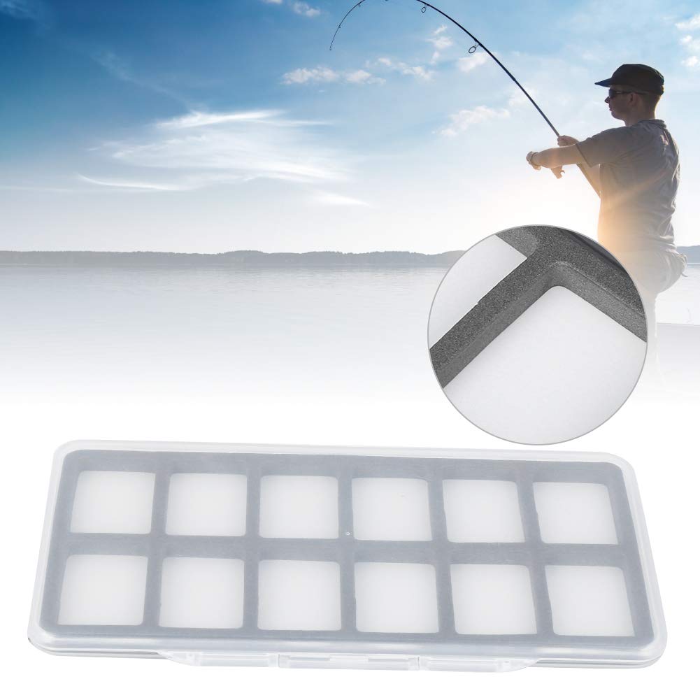 Ruining Fly Storage Box, Bait Case, Transparent with Foam Accessory Fishing Supply for Fishing for Lure Storage 12 Cells