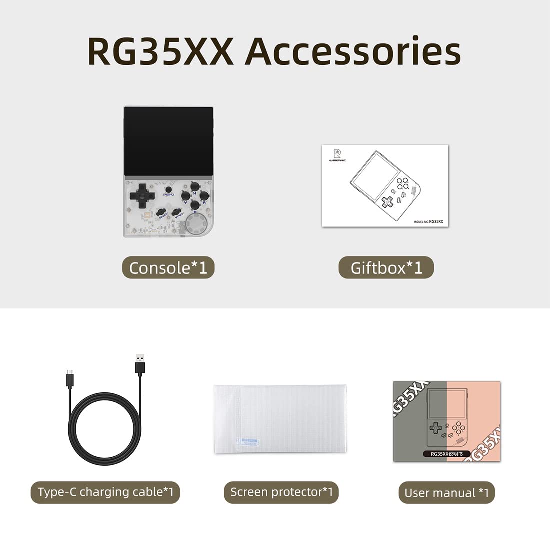 RuiyiF Latest RG35XX Handheld Game Console 3.5-Inch Portable Retro Video Games Player with 5000/8000 Games