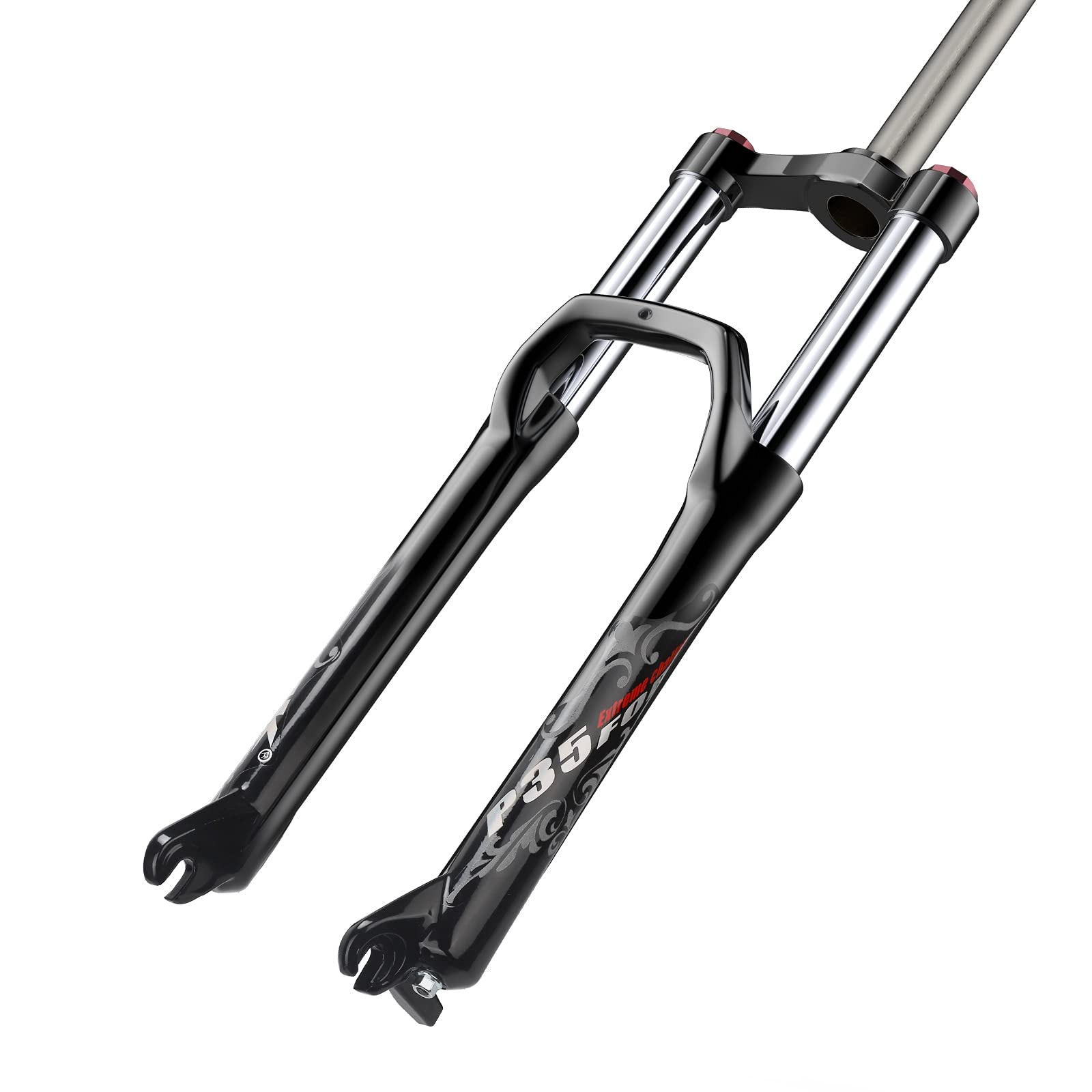 RUJIXU Bike Fat Fork 20 Inch 4.0" Tire Air Suspension Fork 1-1/8" Disc Brake Bicycle QR 9mm Travel 100mm Manual Lock Snow Beach XC MTB Bicycle Accessories Delivery from USA (Color : White)