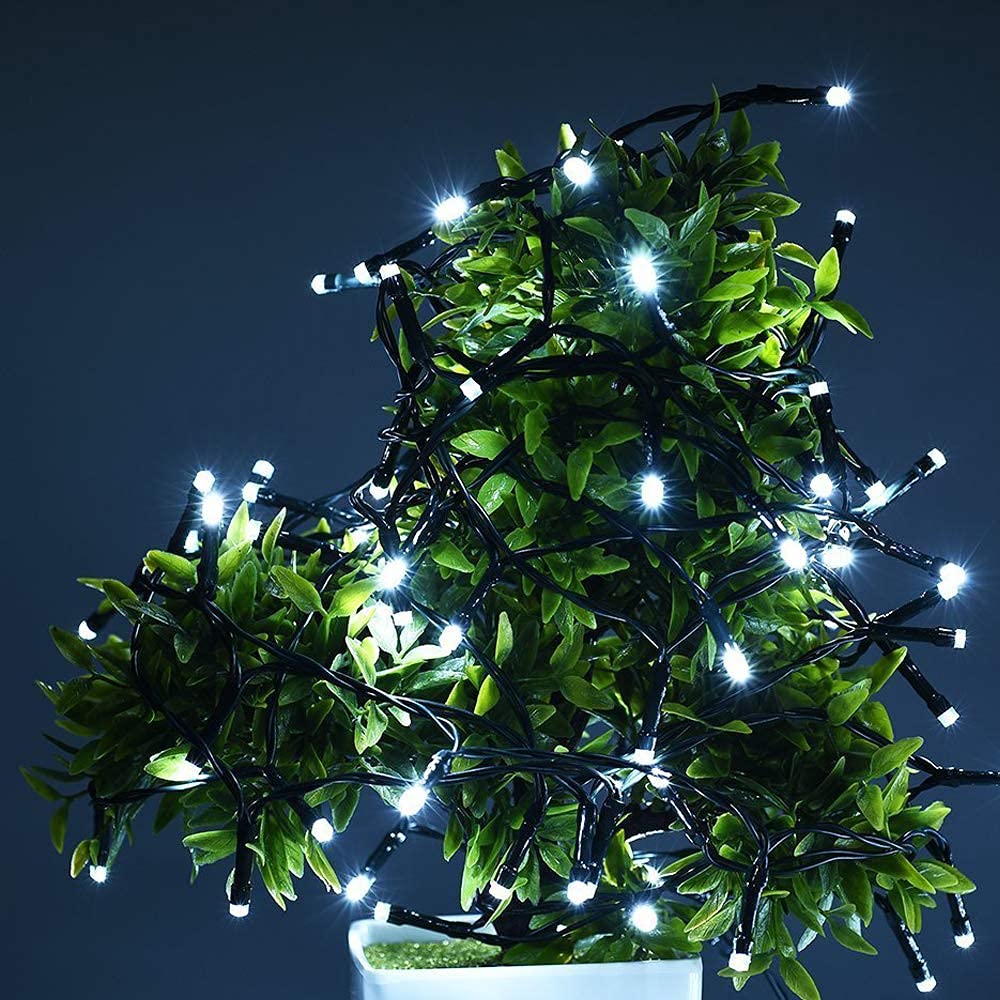 Outdoor String Lights, 105ft 300 LED Remote Control Fairy String Lights, Twinkle Lights with 8 Modes for Tree Wedding Party Patio Garden Birthday Holiday Decoration (White)