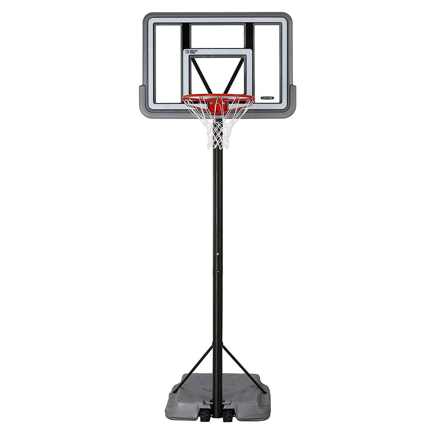 Lifetime 90690 Portable Basketball System, Gray, 44" Polycarbonate Backboard