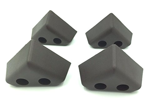 ProFurnitureParts 1.25" Tall Triangle Corner Sofa Legs, Brown Color, Set of 4, HDPE Plastic