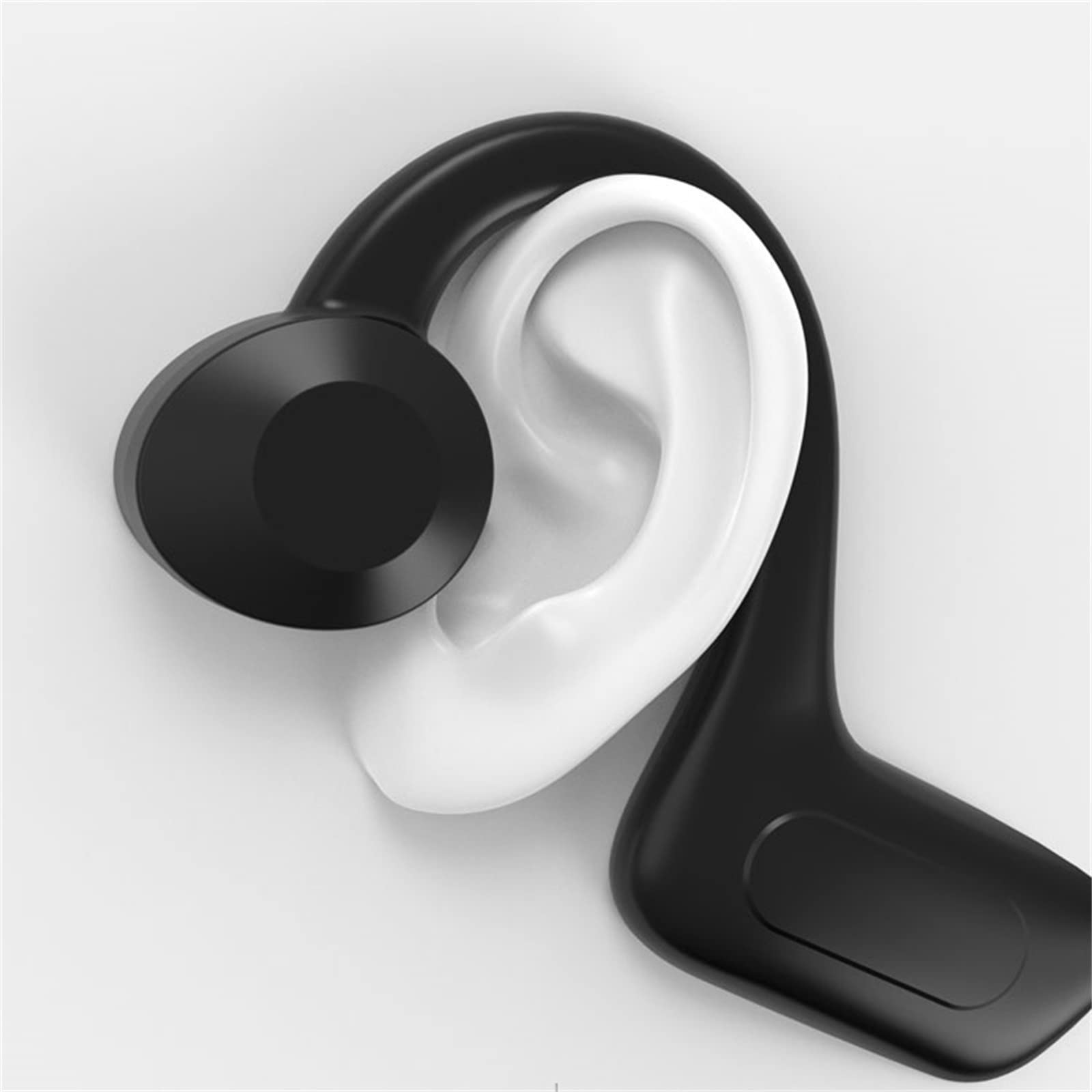 Wireless Bluetooth Headset, Waterproof B-o-n-e Conduction Headphones ireless Open Ear Headphones with Microphone, Sweatproof Running Headphones for Sports G-ym Exercise (Black)