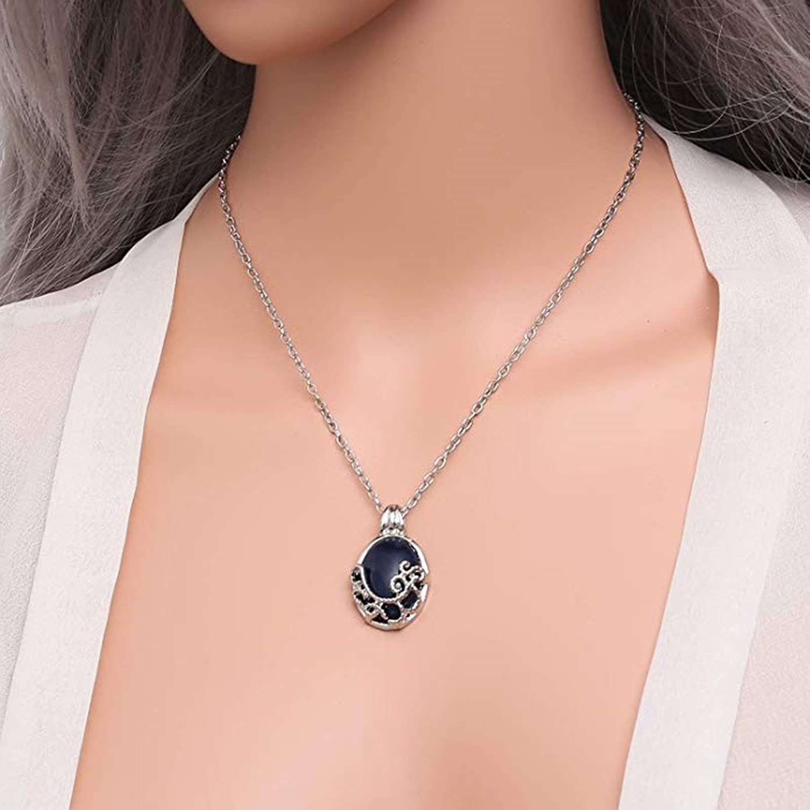 PPX 67 Set Replace The Vampire Daywalking Katherine Sapphire Crystal Pendant Necklaces Ring Earrings and 50 Pcs Vampire Stickers Movie Jewelry Set Cosplay For Fans