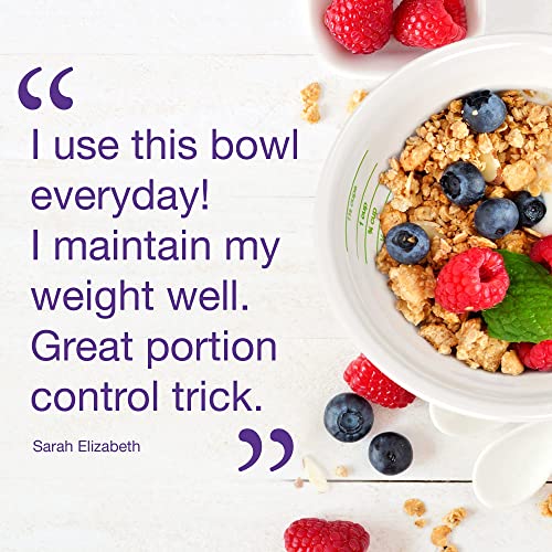 PORTION CONTROL BOWL, MELAMINE for Weight Loss, Bariatric Surgery, Diabetes and Healthier Diets. Educational, visual tool for adults and children by Dietitian Amanda Clark