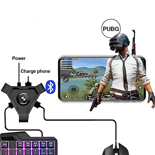 RUIYUYUZ Bluetooth 4.1 Keyboard Mouse Converter,Mobile Gamepad Android PUBG Controller Keyboard Gaming Mouse Converter for iOS Ipad to PC