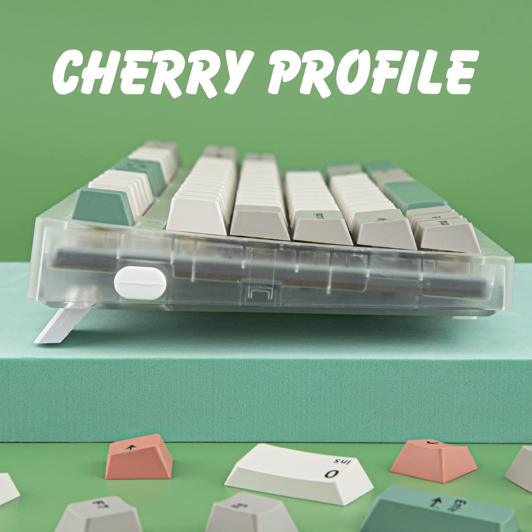 UniCusMech Custom Cherry Profile Double Shot 196 Keys Keycaps ANSI & ISO Layout Keycaps for Mechanical Gaming Keyboard Cherry MX Switches (9009)