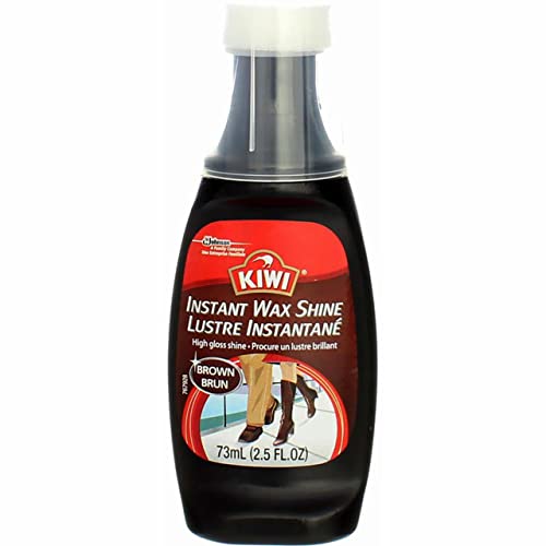 KIWI Instant Leather Wax Shine, Brown 2.50 oz (Pack of 3)