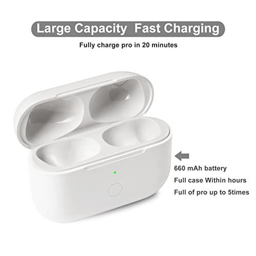 Wireless Charging Case Replacement for AirPod Pro Charger Case with Sync Pairing Button - White