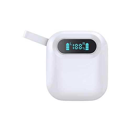 Wireless Dual Ear Bluetooth Headset Motion Waterproof Intelligent Noise Reduction Fingerprint Control Built-in Voice Assistant Portable Sports Waterproof Earphone for Work