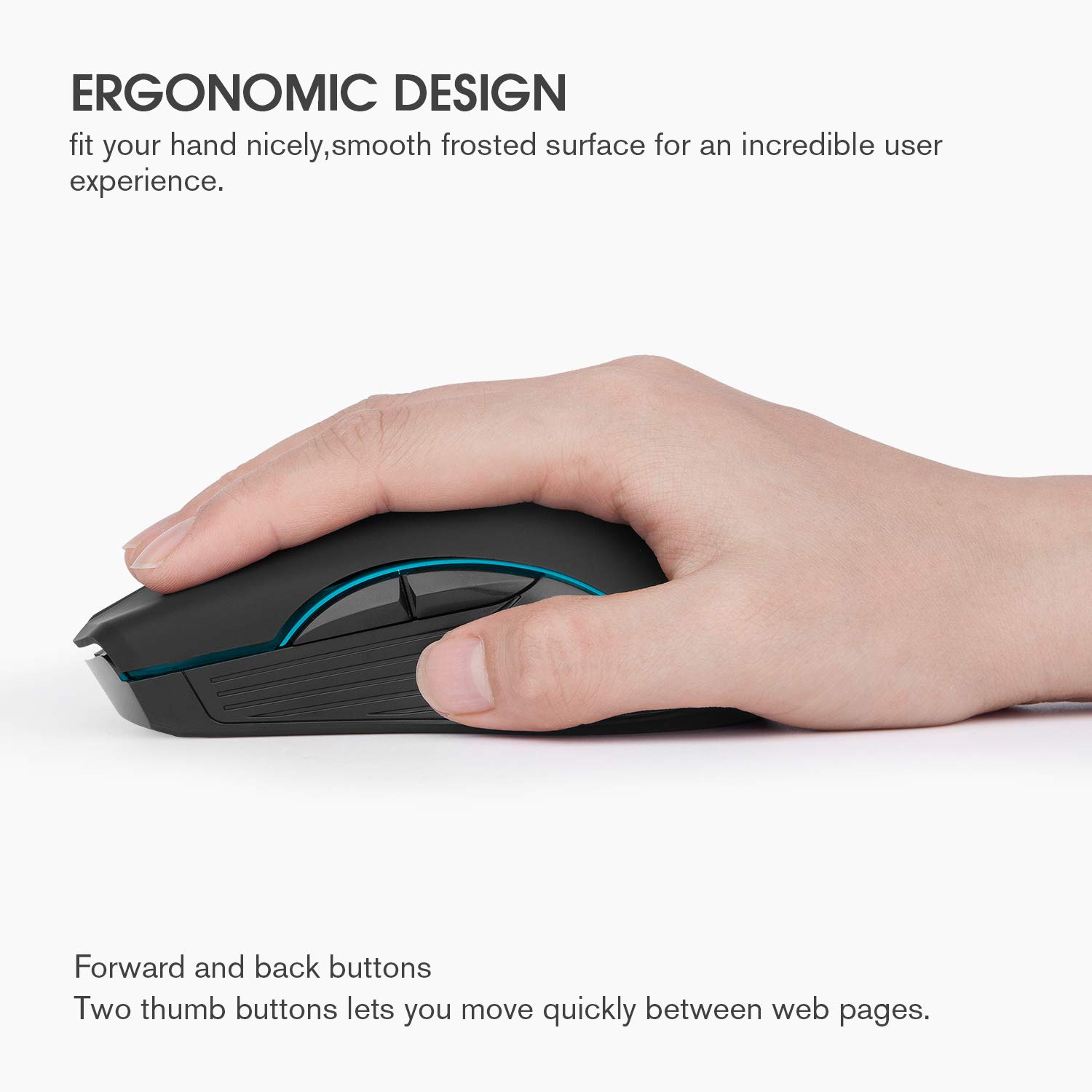 mafiti Wireless Mouse, 2.4G Rechargeable Mouse for PC Laptop Computer Desktop