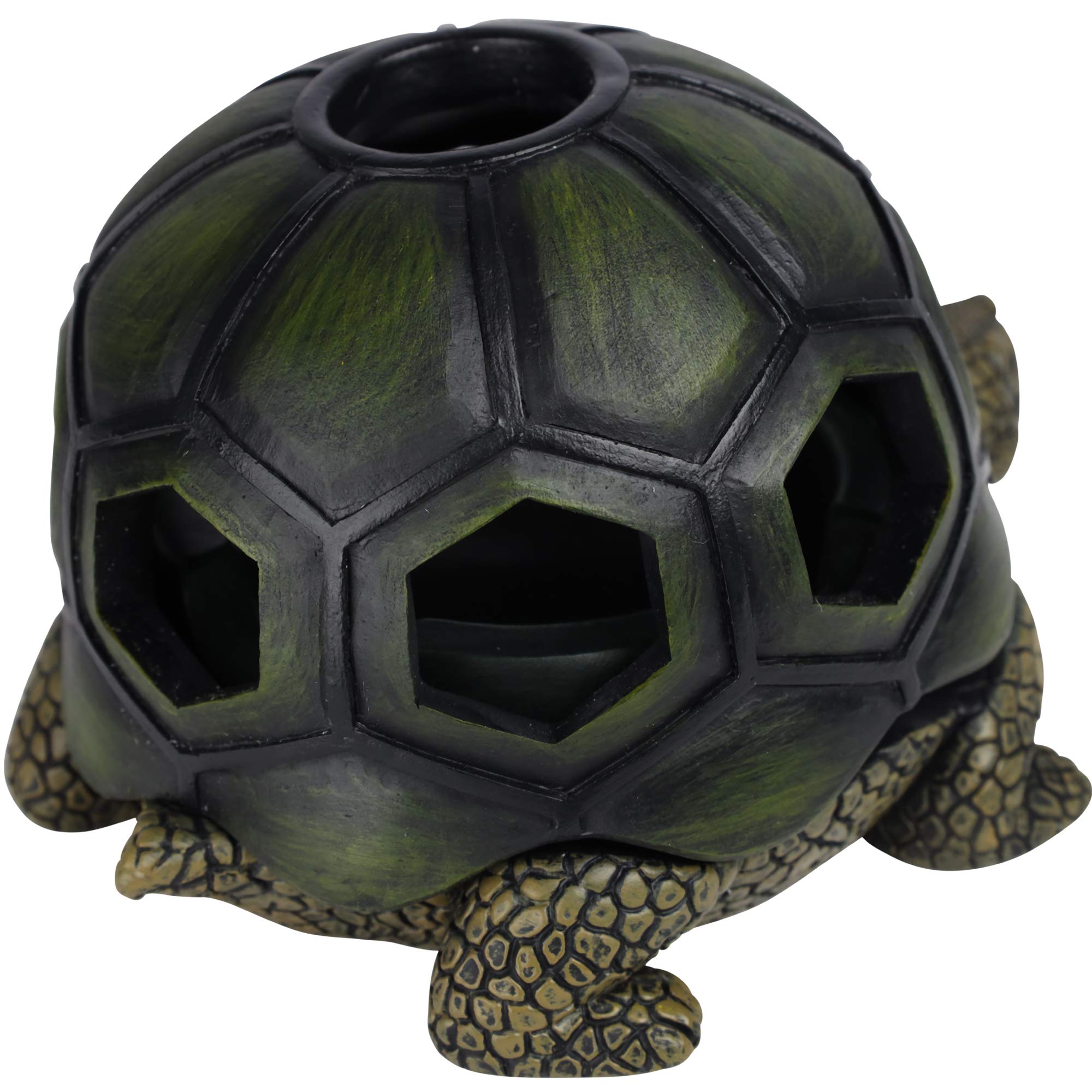 KiwiKols Large Turtle Ashtray - Cigar Use - Dark Green Resin - Discrete Decoration - Smoker Enthusiast - Cigarettes - Smokeless & Windproof - Outdoor Patio Ashtray