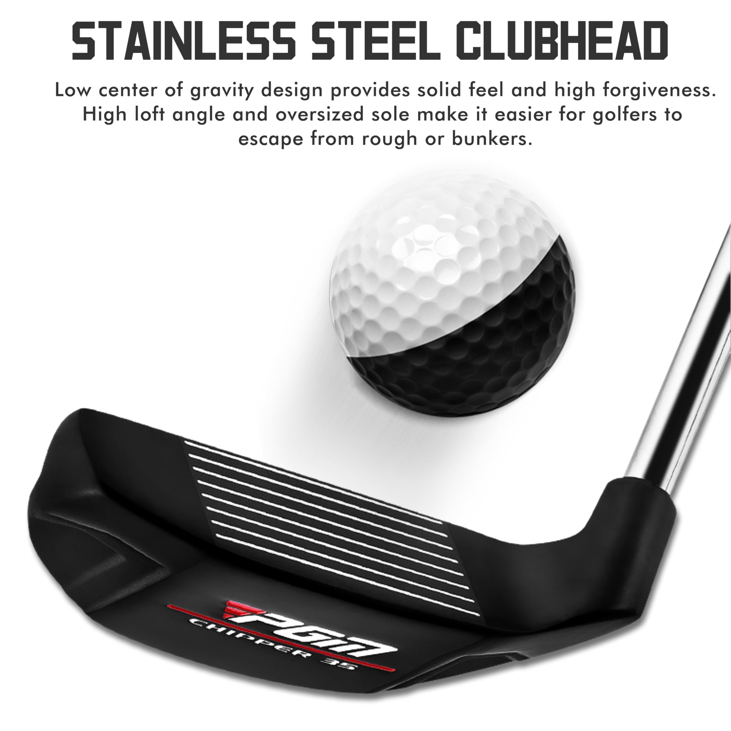 PGM Golf Club Chippers, Blade Putters for Men & Women - Easy Flop Shots β Legal for Tournament Play, Quickly Cuts Strokes from Your Short Game 35 Degree