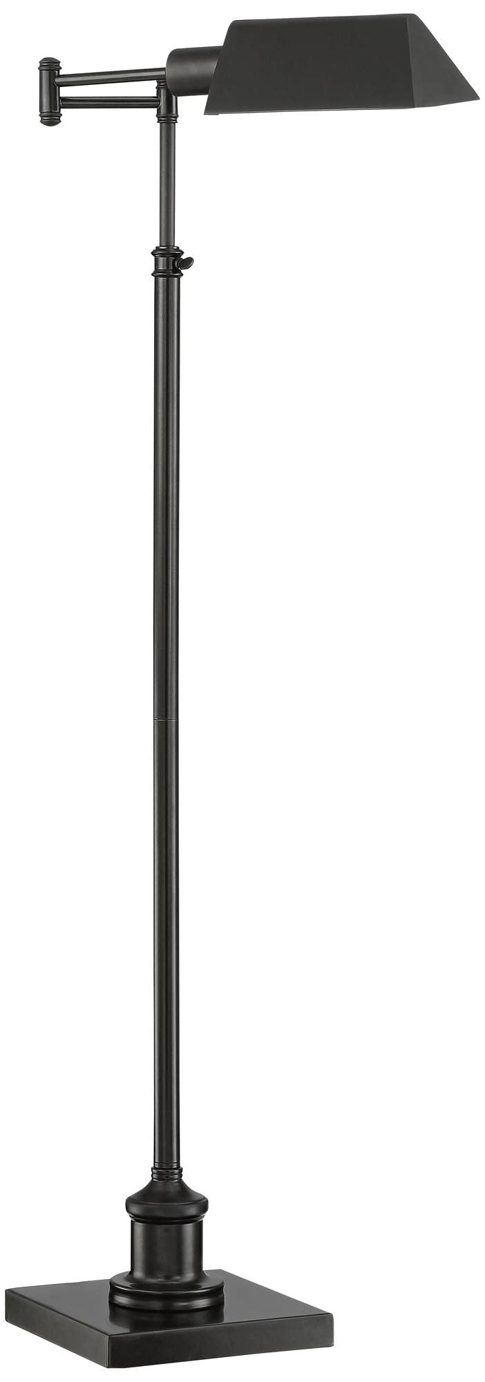 Regency Hill Jenson Traditional Adjustable Pharmacy Floor Lamp Standing Base Swing Arm 54" Tall Dark Bronze Metal Bright Downward Light for Living Room Reading House Bedroom