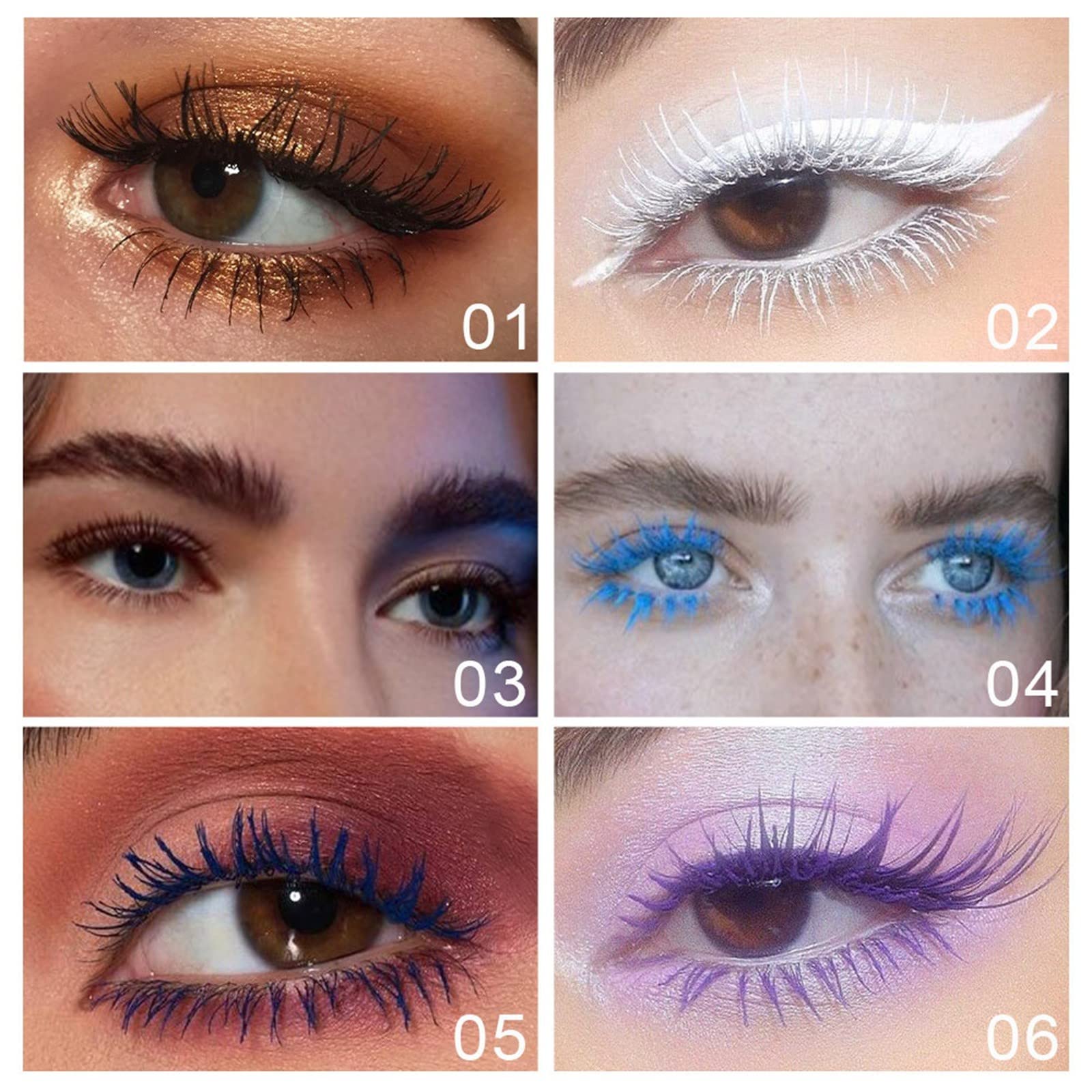 Long Silk And Eyelashes Mascara Waterproof-Makeup 6 Mascara Mascara Curly Mermaid Eyelash Color Extension. Colorful Thick Long Lattice Eyelash Growth