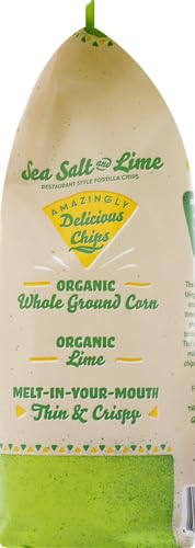 LATE JULY Snacks Restaurant Style Sea Salt & Lime Tortilla Chips, 11 oz. Bag