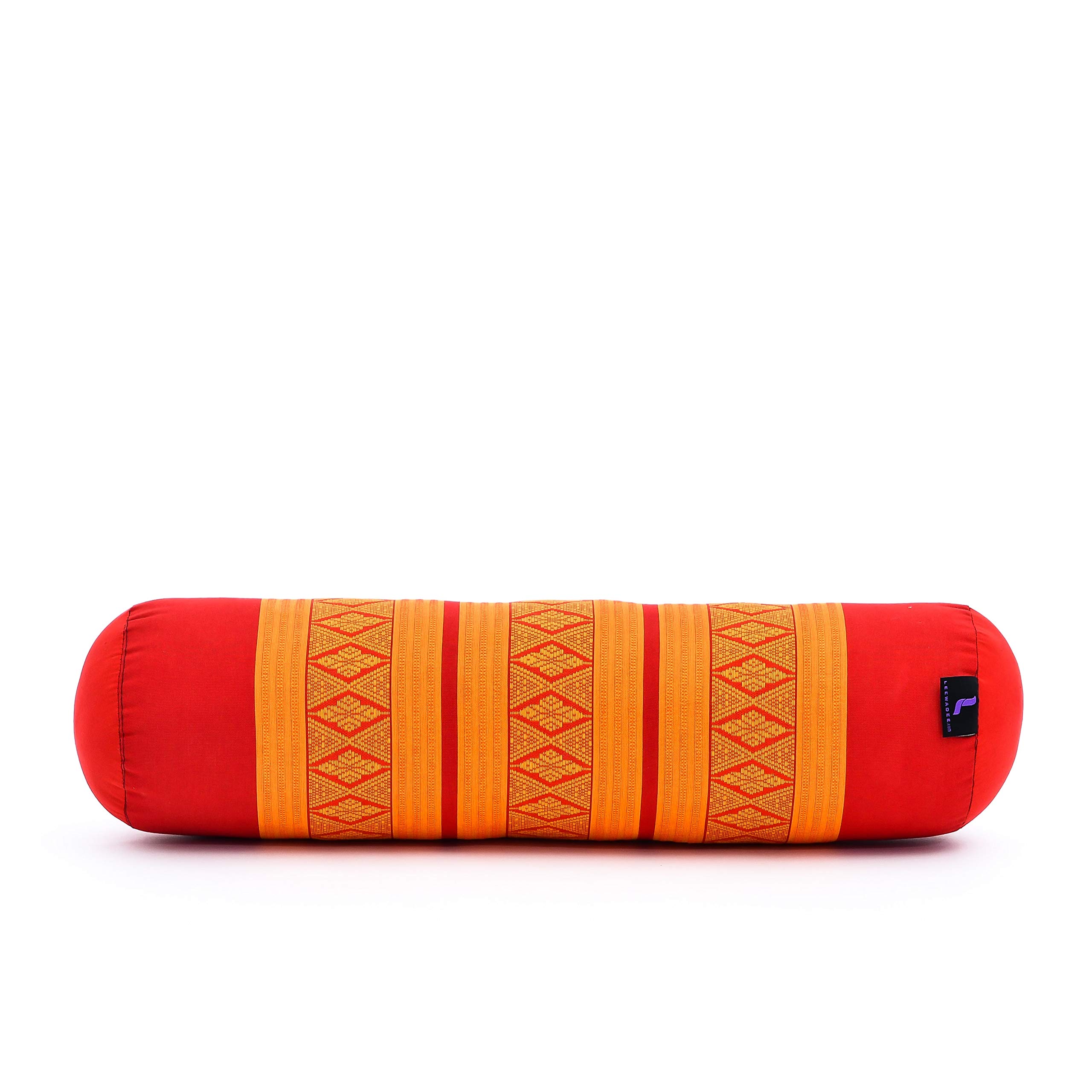 Leewadee Yoga Bolster β Shape-Retaining Cervical Neck Roll, Tube Pillow for Comfortable Reading, Made of Kapok, 20 x 6 x 6 inches, Orange Red