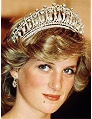 Lefox Wedding Bridal Crystal Pearl Headband Crown Tiara Diana Hair Accessories Silver#23