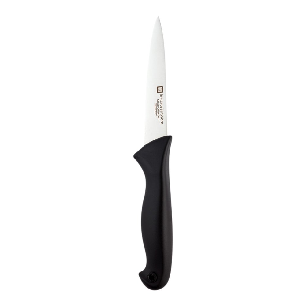 Restaurantware Sensei 3.5 Inch Paring Knife, 1 With Colored Coded Pins Kitchen Knife - High-Carbon, Stain-Resistant, Black German Steel Peeling Knife, Ergonomic Handle, For Meats, Vegetables, Fruits